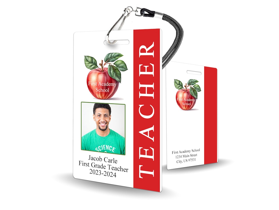 Teacher ID Badge - Teacher Badge, Identification Card, School Badge ...