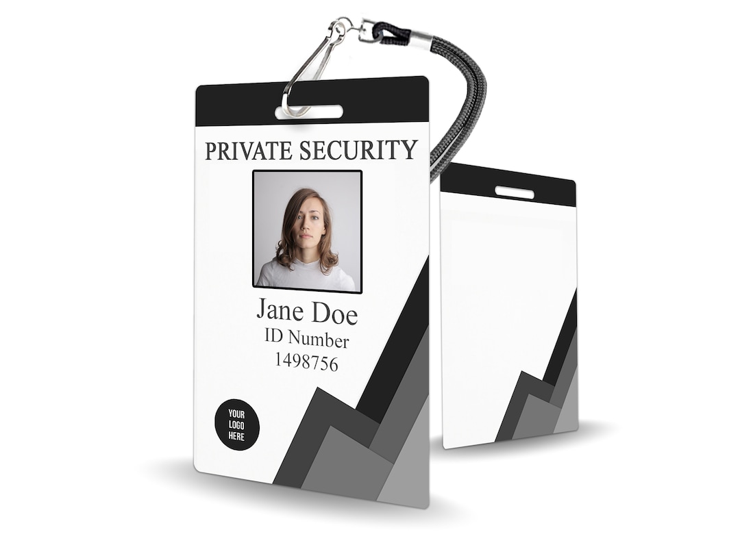 Security Guard Badge - Private Security, Security Officer, Security ID ...
