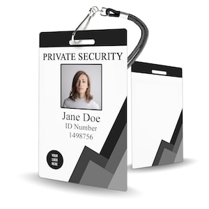Security Guard Badge - Private Security, Security Officer, Security ID ...