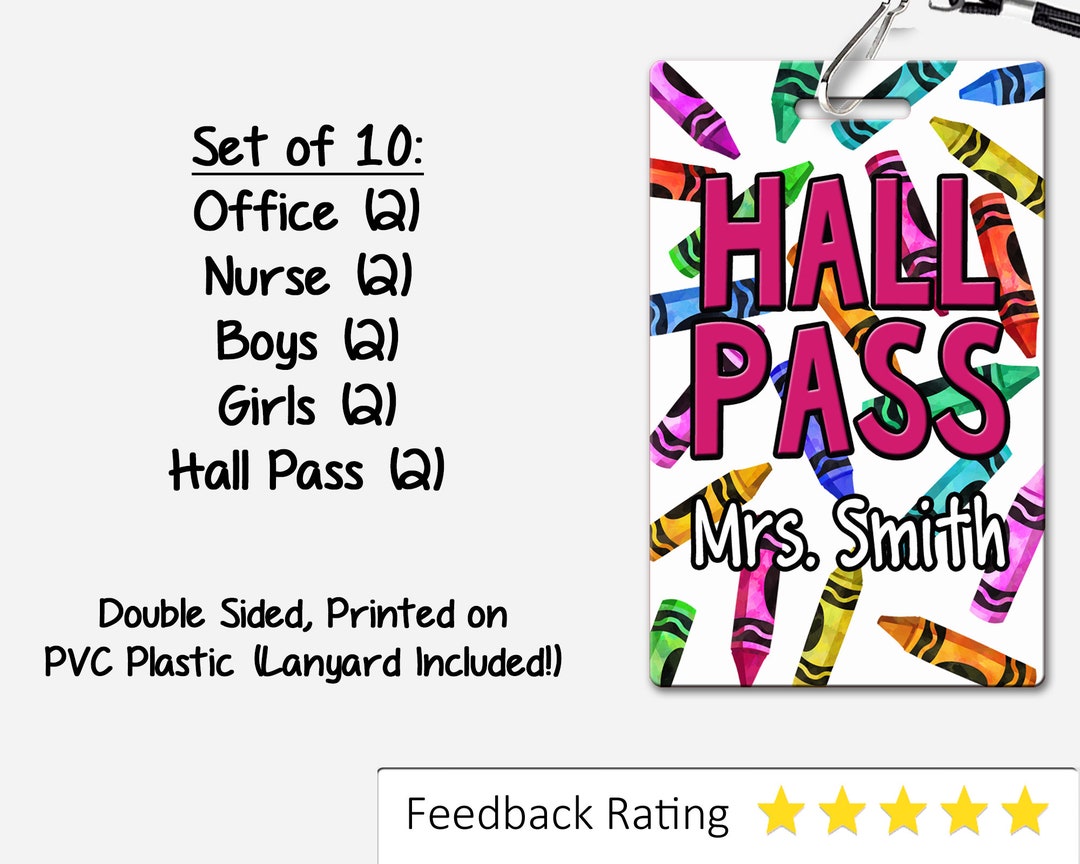Crayons Theme Classroom Hall Passes for Teachers - Etsy
