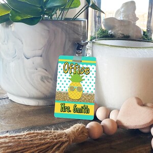 Pineapple Theme Classroom Hall Passes for Teachers, Personalized, Set ...