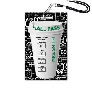 Coffee Theme Classroom Hall Passes for Teachers, Personalized, Set of ...