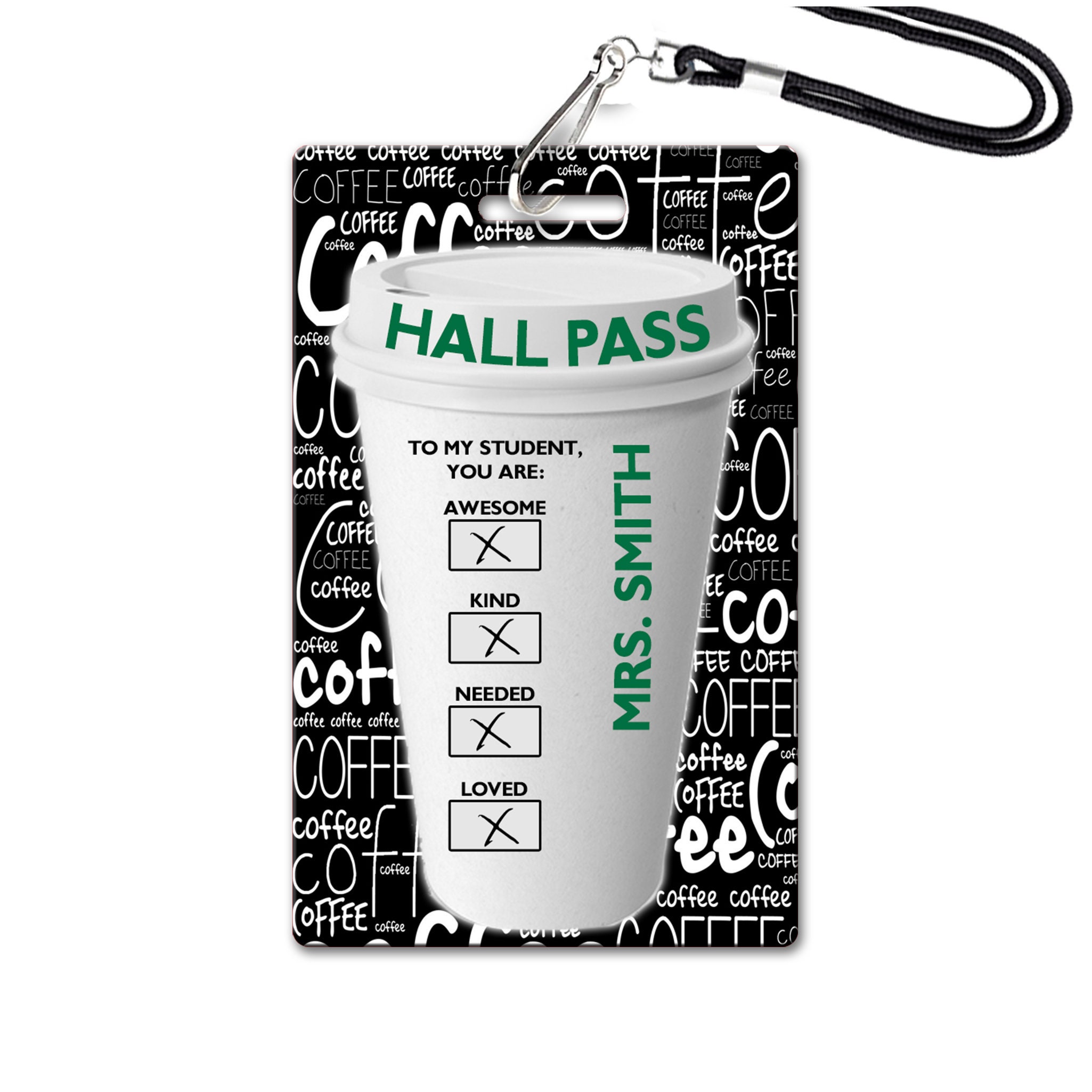 Coffee Theme Classroom Hall Passes for Teachers Personalized - Etsy
