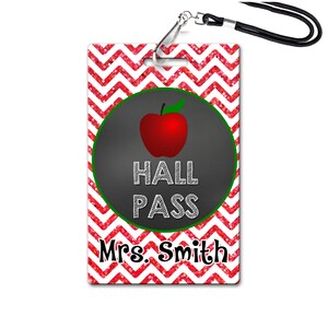 Apple Theme Classroom Hall Passes for Teachers, Personalized, Hall Pass ...
