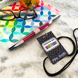 Composition Book Theme Classroom Hall Passes for Teachers, Personalized ...
