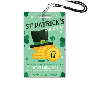 St Patrick Gold Coin Invitation PLASTIC - Etsy