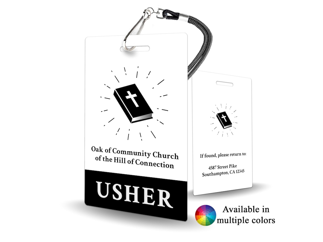 Usher Badge - Custom Church ID, Personalized Usher Badge, Church ID ...