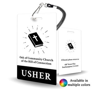 Usher Badge - Custom Church ID, Personalized Usher Badge, Church ID ...