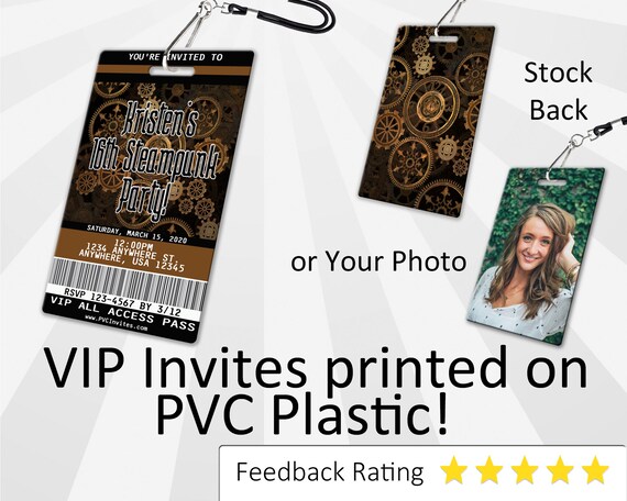 Steampunk Birthday Invitation PLASTIC Steampunk Birthday - Etsy