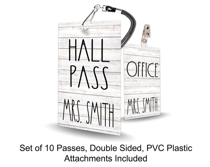 World Map Theme Classroom Hall Passes for Teachers, Personalized, Set ...
