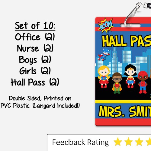 Superhero Theme Classroom Hall Passes for Teachers - Etsy