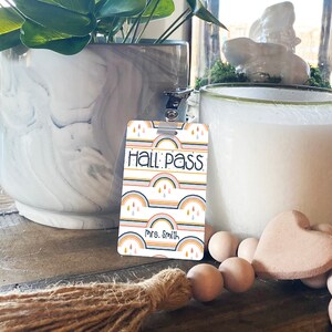 Boho Rainbow Theme Classroom Hall Pass, Personalized, Set of 10 - Etsy