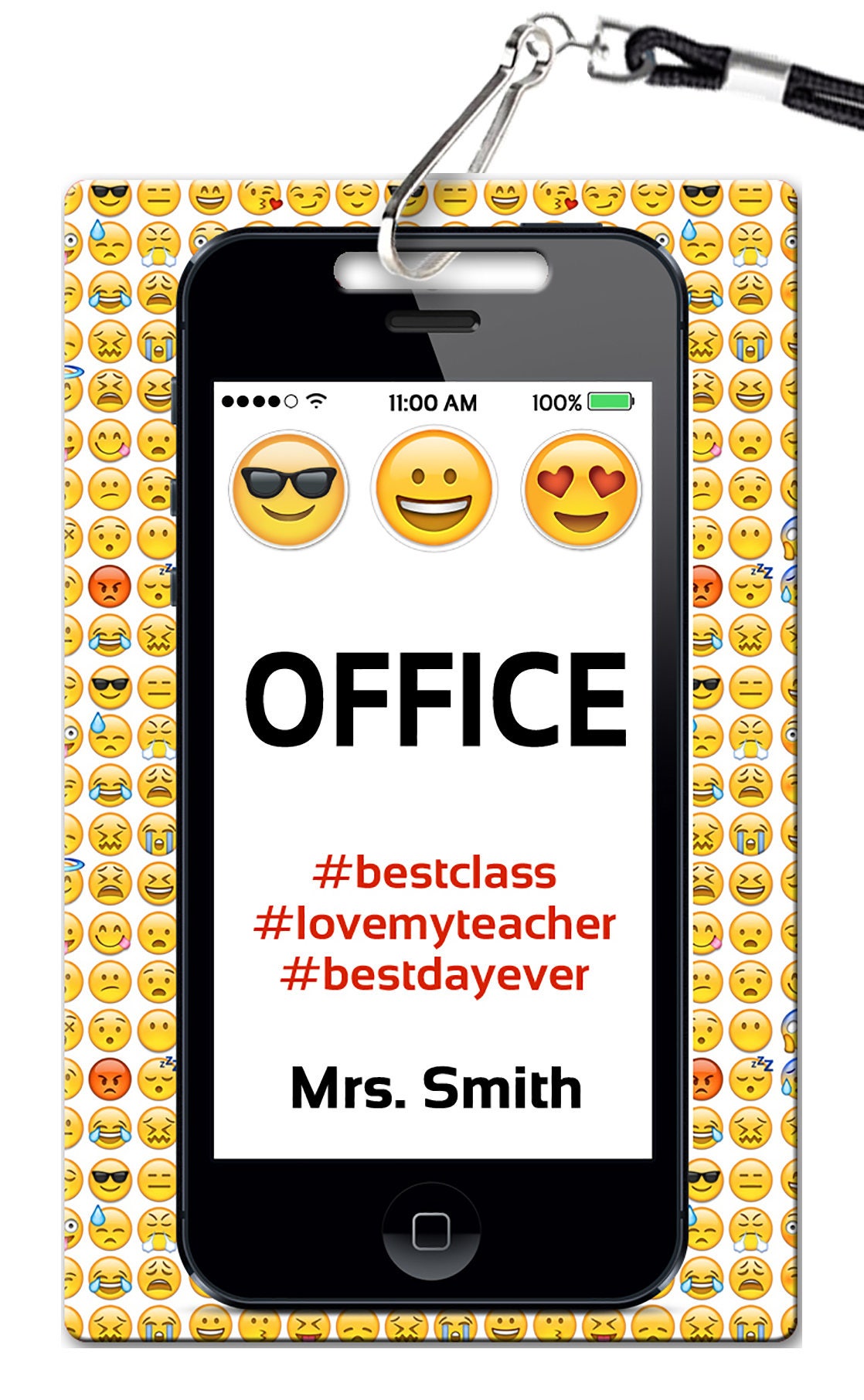 Emoji Theme Classroom Hall Passes for Teachers Personalized - Etsy