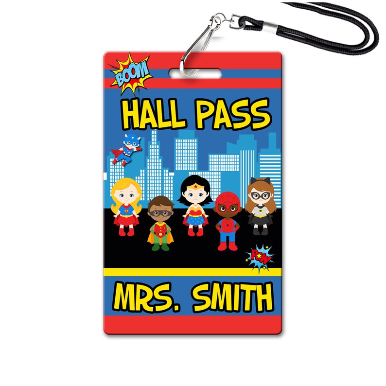 Superhero Theme Classroom Hall Passes for Teachers - Etsy
