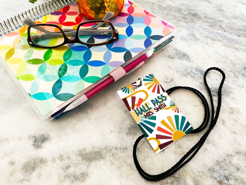 Retro Rainbow Theme Classroom Hall Passes for Teachers - Etsy