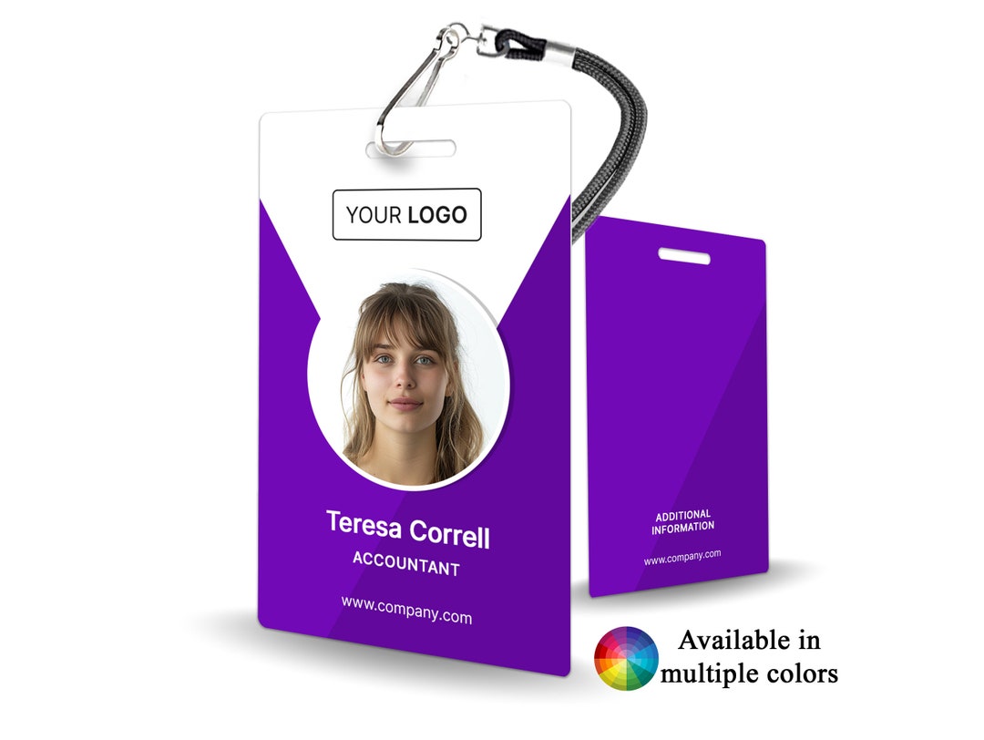Sleek Corporate Badge - Professional ID, Customizable Badge - Etsy