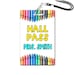 Crayons Theme Classroom Hall Passes for Teachers, Personalized, Hall ...