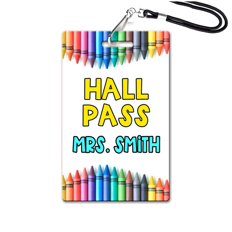Crayons Theme Classroom Hall Passes for Teachers | Etsy