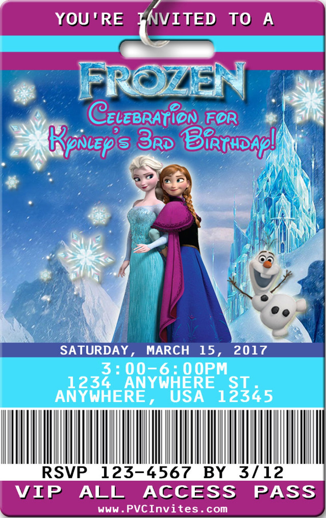 Frozen Invitation PLASTIC Frozen Frozen Invitation Birthday | Etsy