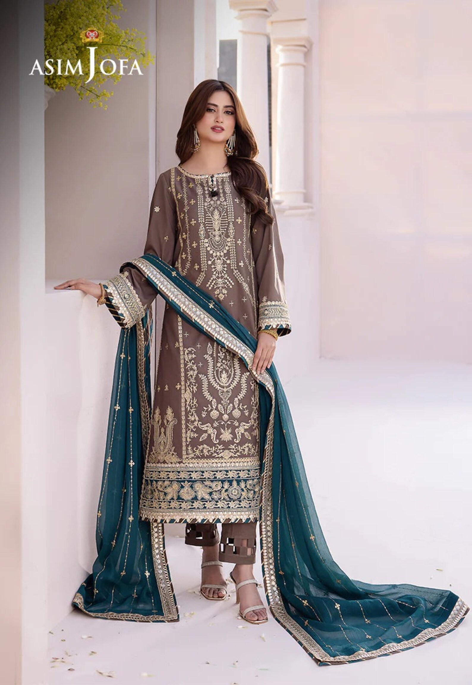Asim Jofa Dhanak Rang Collection Salwar Kameez Grey Dress Party Wear Punjabi Suit Wedding Dress ...