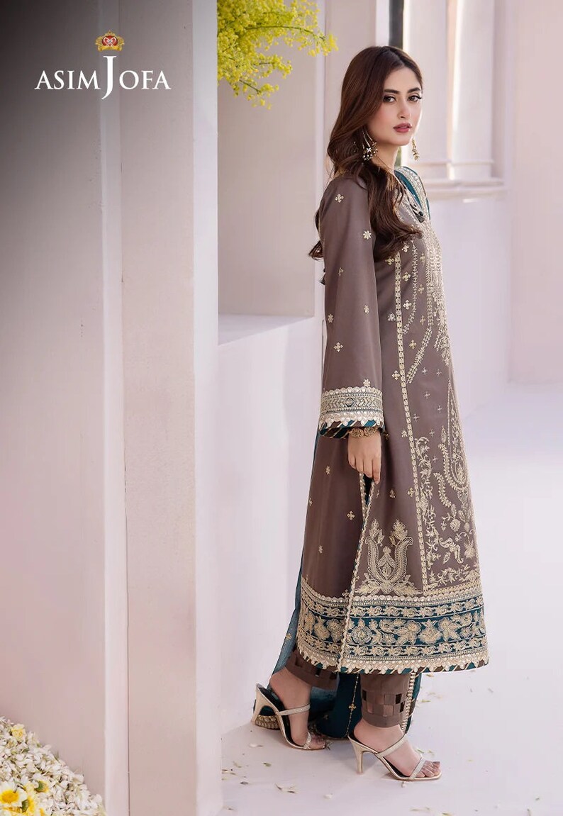 Asim Jofa Dhanak Rang Collection Salwar Kameez Grey Dress Party Wear Punjabi Suit Wedding Dress ...