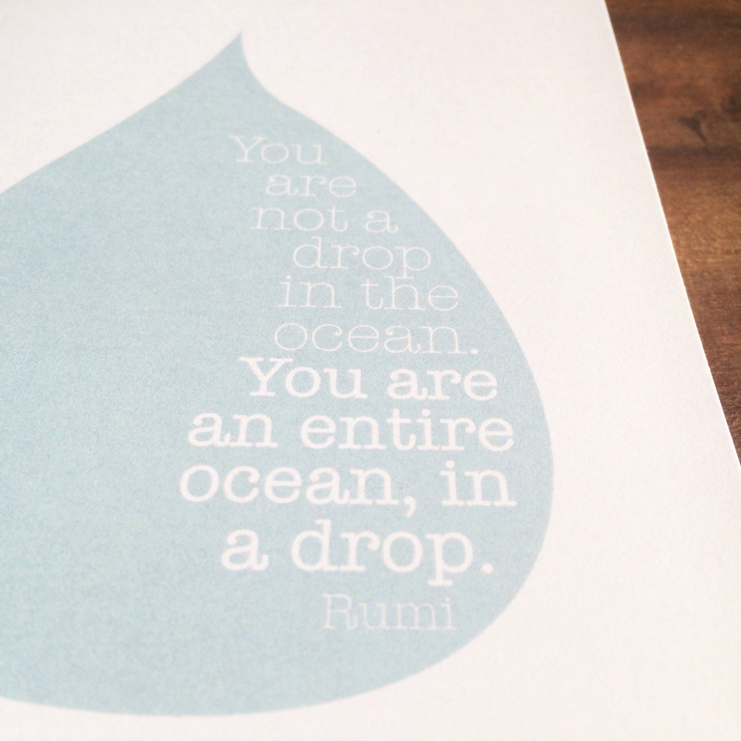 Printable | Rumi | You Are an Entire Ocean | Inspirational Quote Card ...