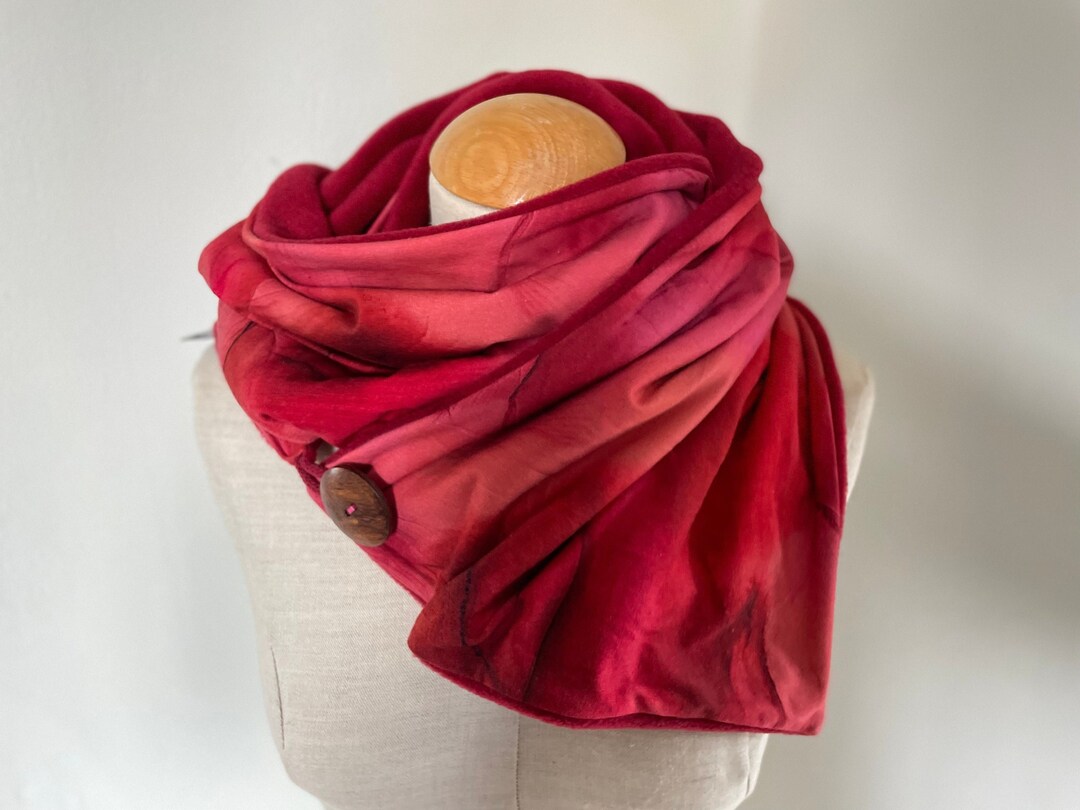Wickelschal Dreieckstuch Schal Knopfschal Loop Wendeschal Rot Schwarz Pink Bordeaux Herbst ...