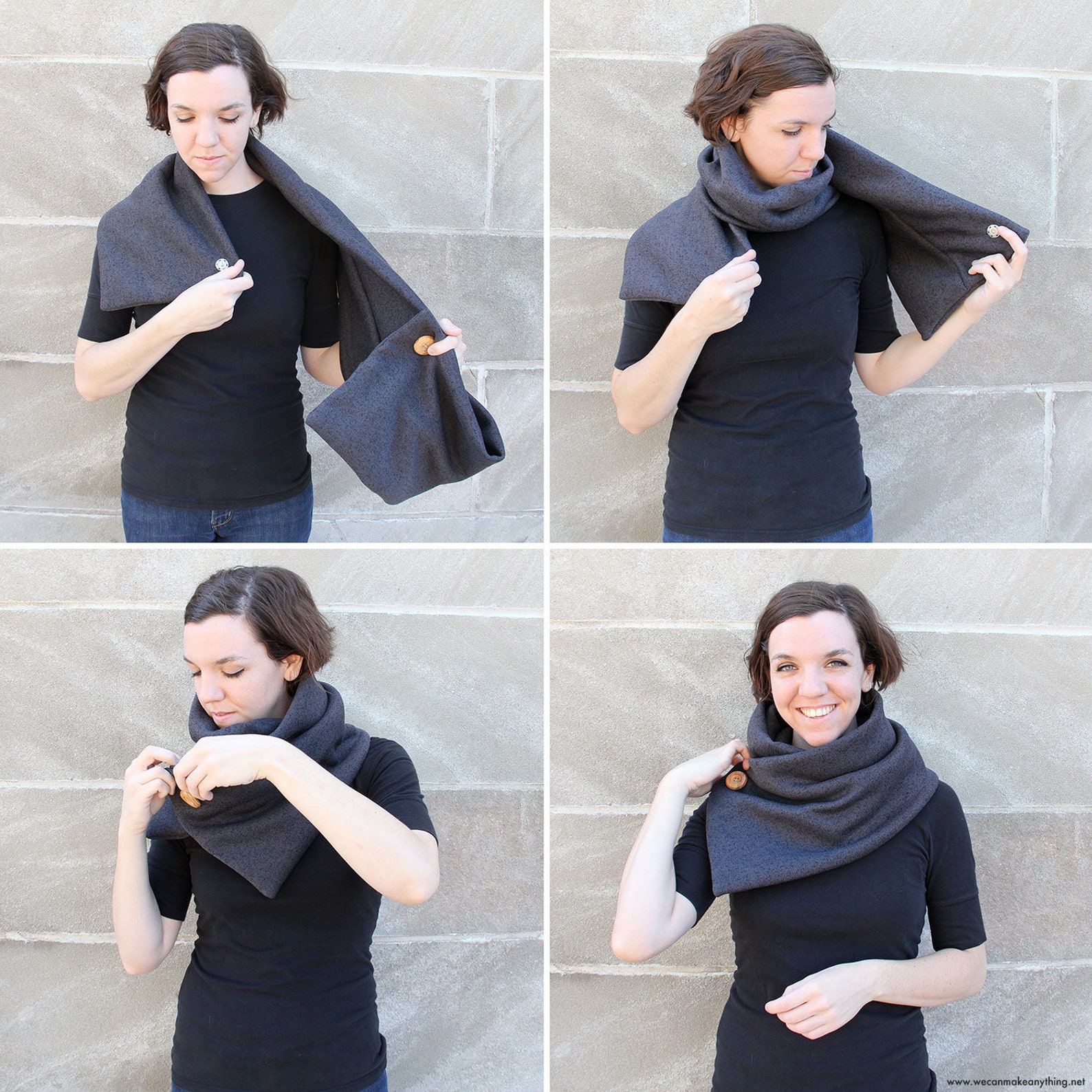 Wrap Scarf Triangular Scarf Fishbone Scarf Scarf Button Scarf Loop ...