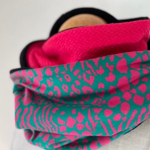 Loop Scarf Scarf Winter Scarf Cloth Jersey Black Fuchsia Margenta Green Neon Pink Fleece ...