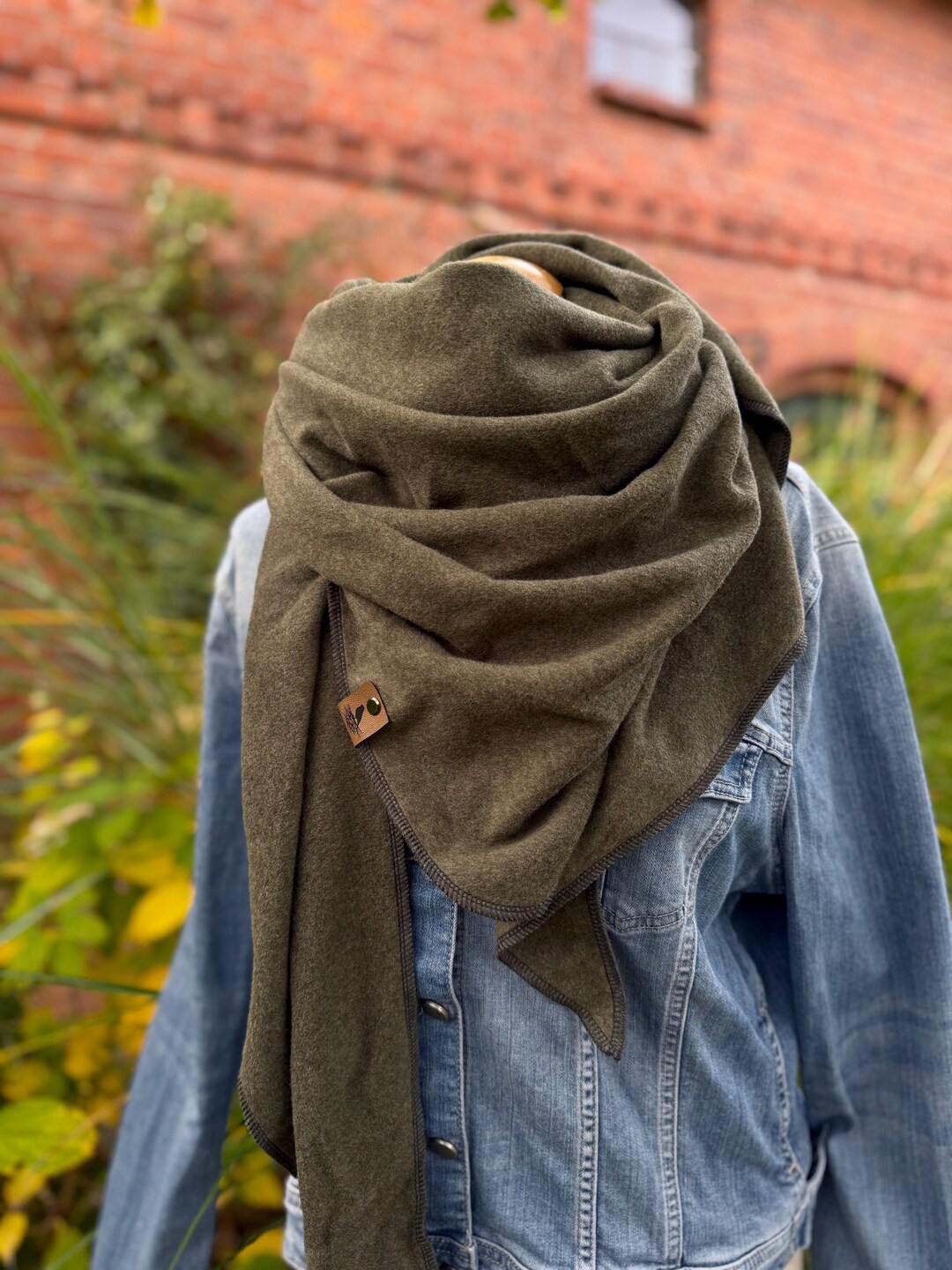 Soft Cotton Fleece Triangle Scarf | Cozy Oversized Shawl | Warm Wrap ...
