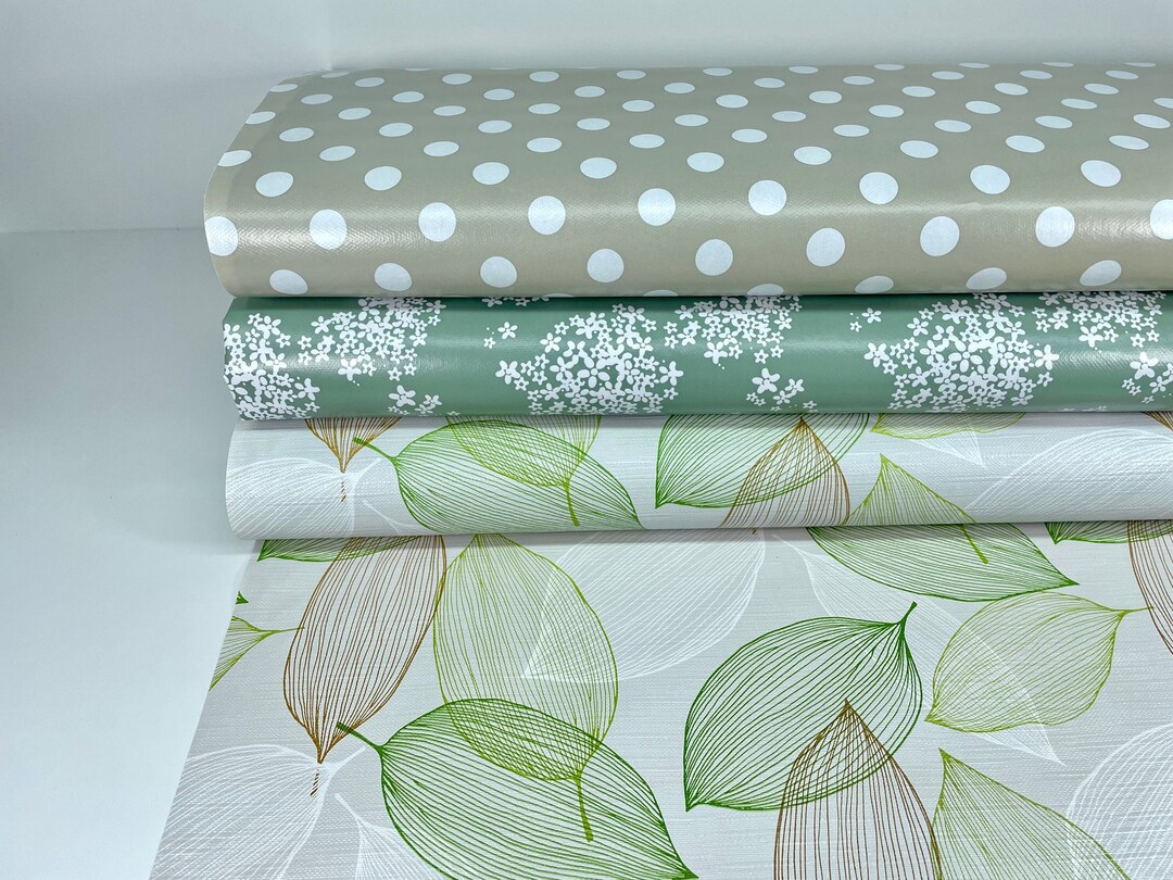 Oilcloth Wax Fabric Tablecloth Cut to Size Fabric Oilcloth PVC Green ...