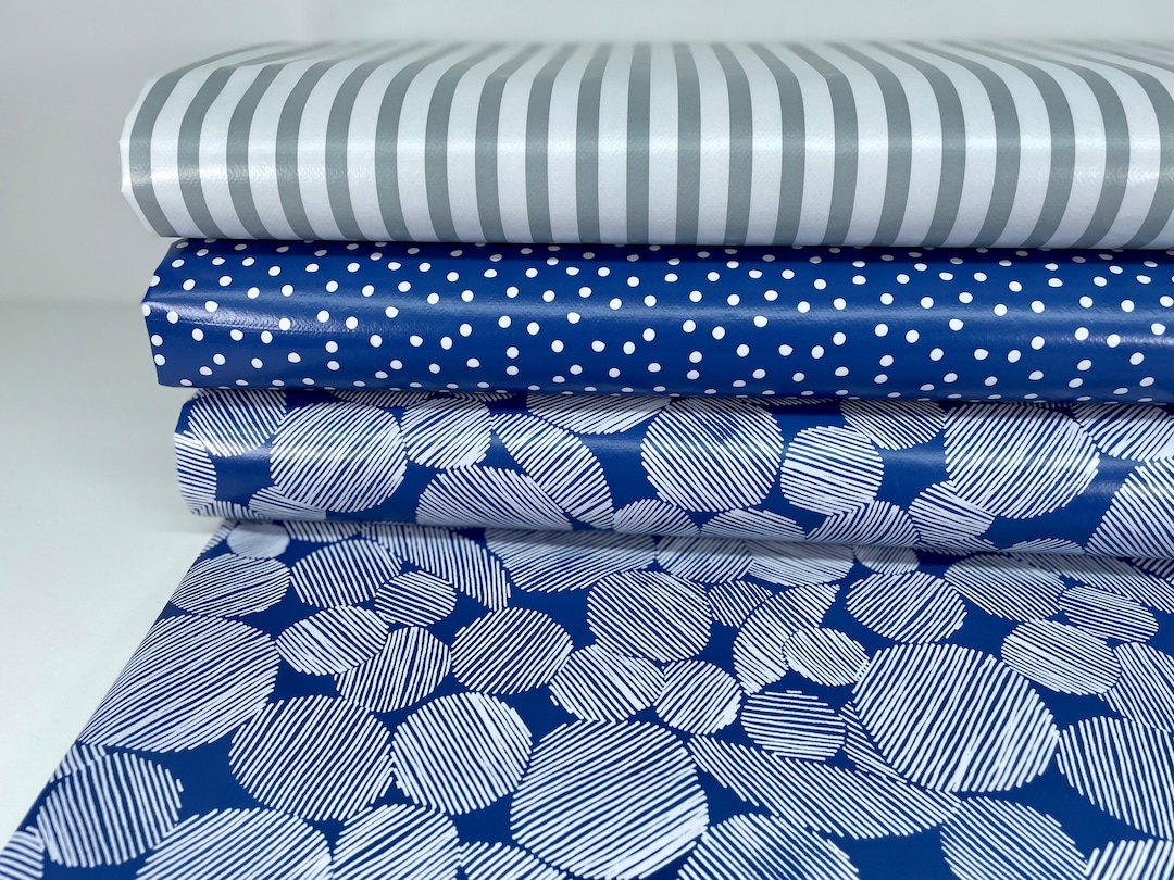 Oilcloth Wax Fabric Tablecloth Cut Fabric Oilcloth PVC Blue Royal Blue ...
