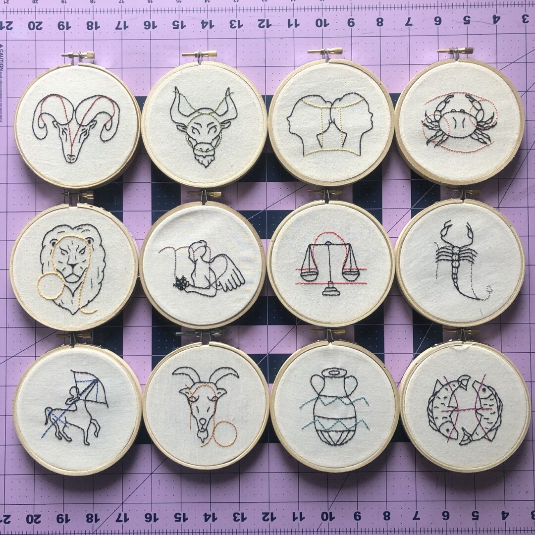 Astrology Hoop Embroidery (single) - Etsy