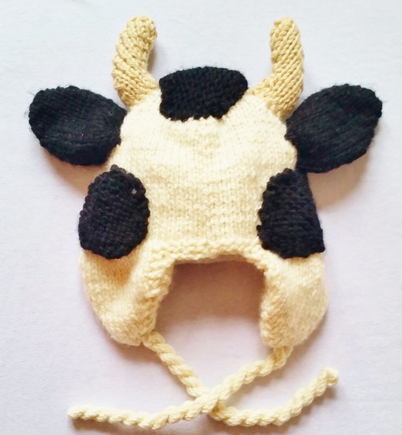 Hand Knit Holstein Cow Hat for Kids Fully Lined and Super | Etsy