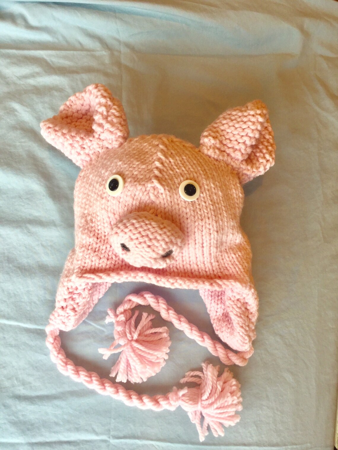 Hand Knit Pig Fully Lined and Super Warm Made to Order by - Etsy