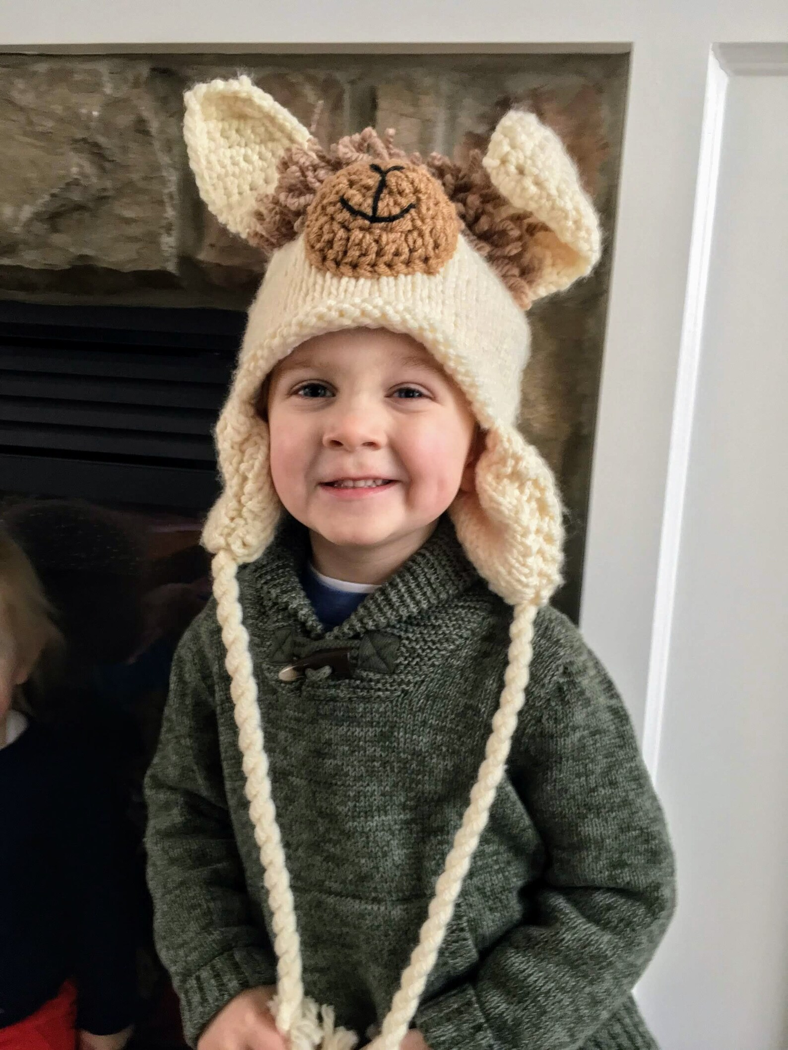 Hand Knit Kids Llama Hat With Tassels and Ear Flaps Alpaca - Etsy