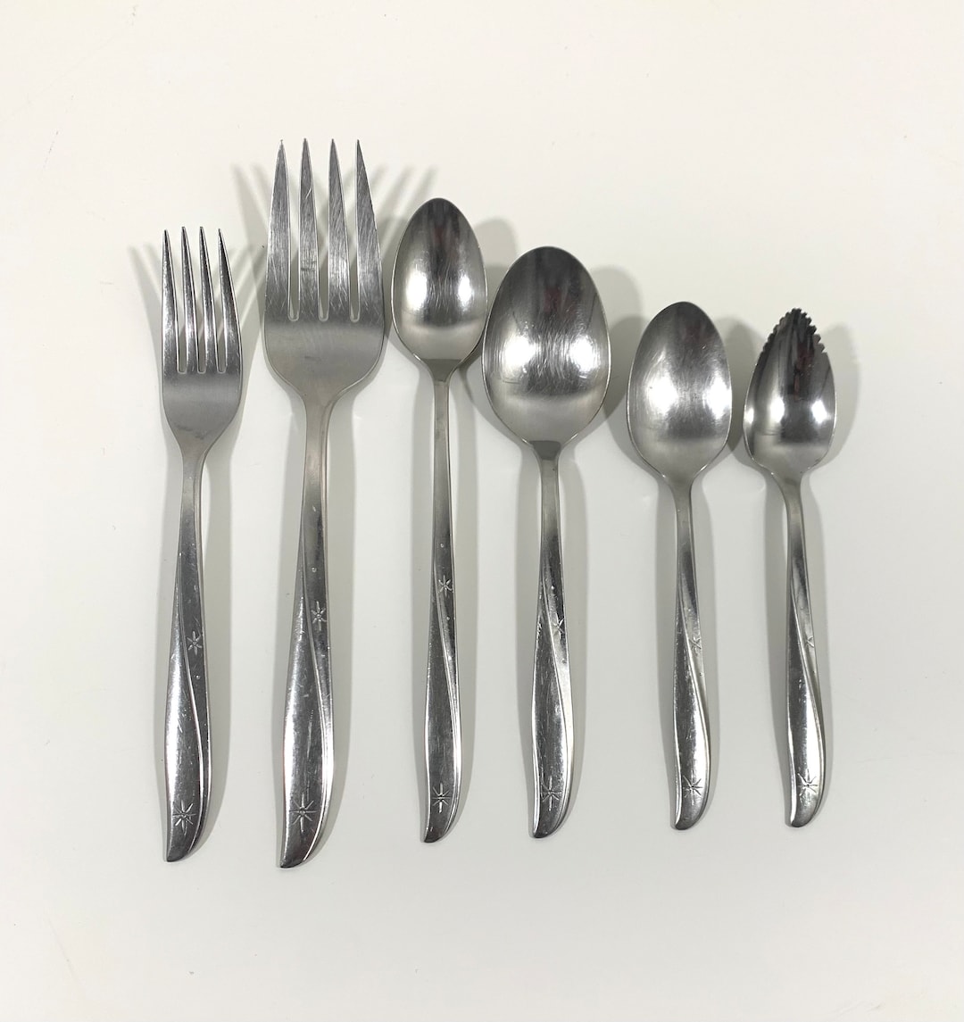 Atomic Starburst Flatware Vintage Oneida Twin Stars Stainless Steel Replacement Spoons Forks - Etsy