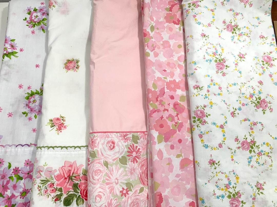 Pink Floral Flat Sheet Mix and Match Choice of Size and Pattern Pink ...