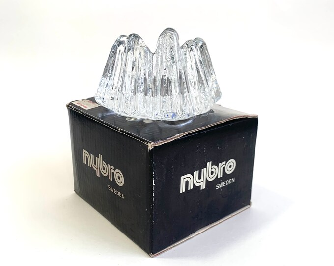 Nybro Sweden Volcano Glass Tealight Votive Candle Holder - Etsy