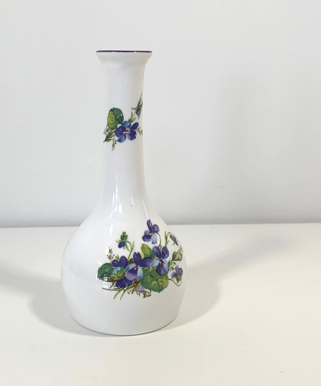 Violet Bud Vase Vintage Crown Staffordshire Bone China Dainty Violets Vase Made in England - Etsy