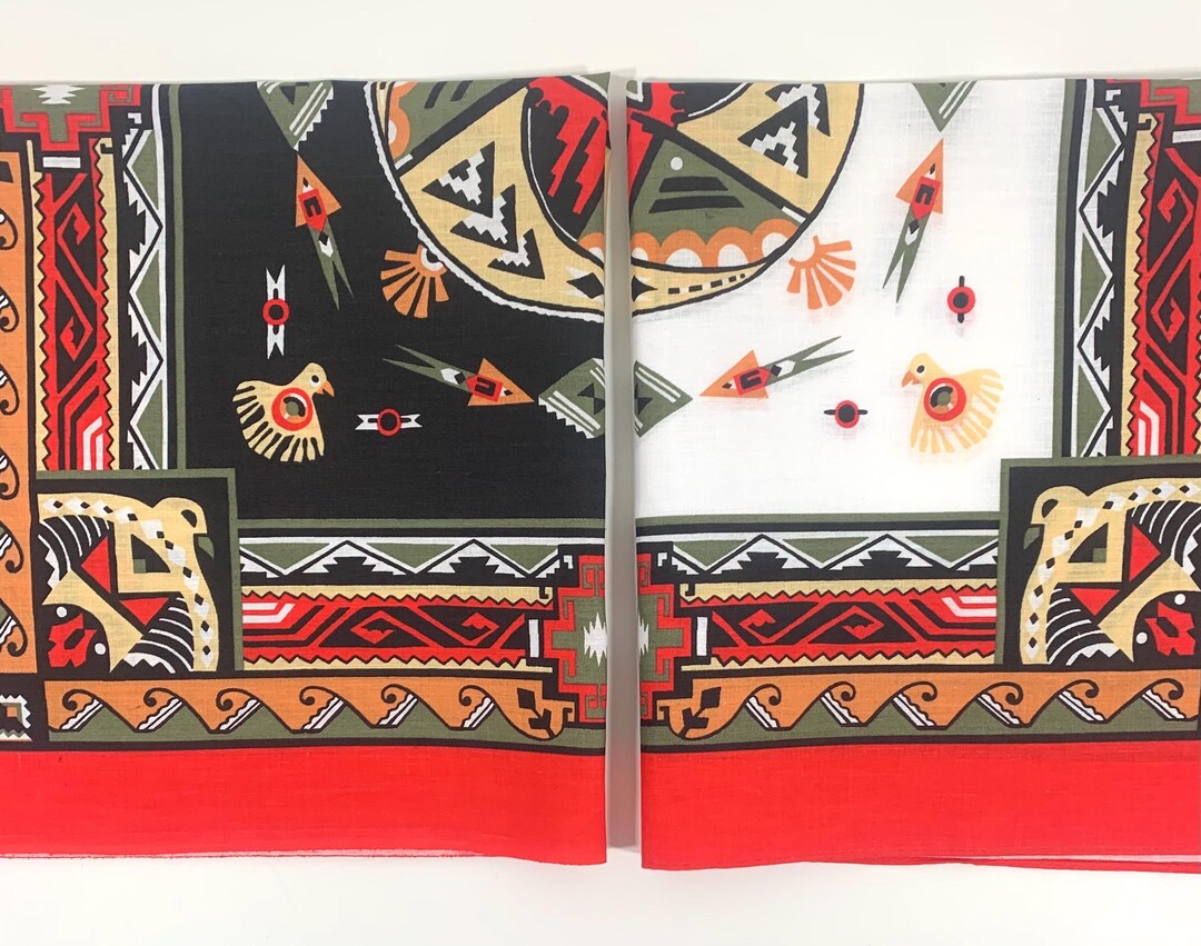 Southwest Native American Vintage Wamcraft Printed Bandana Choice of ...