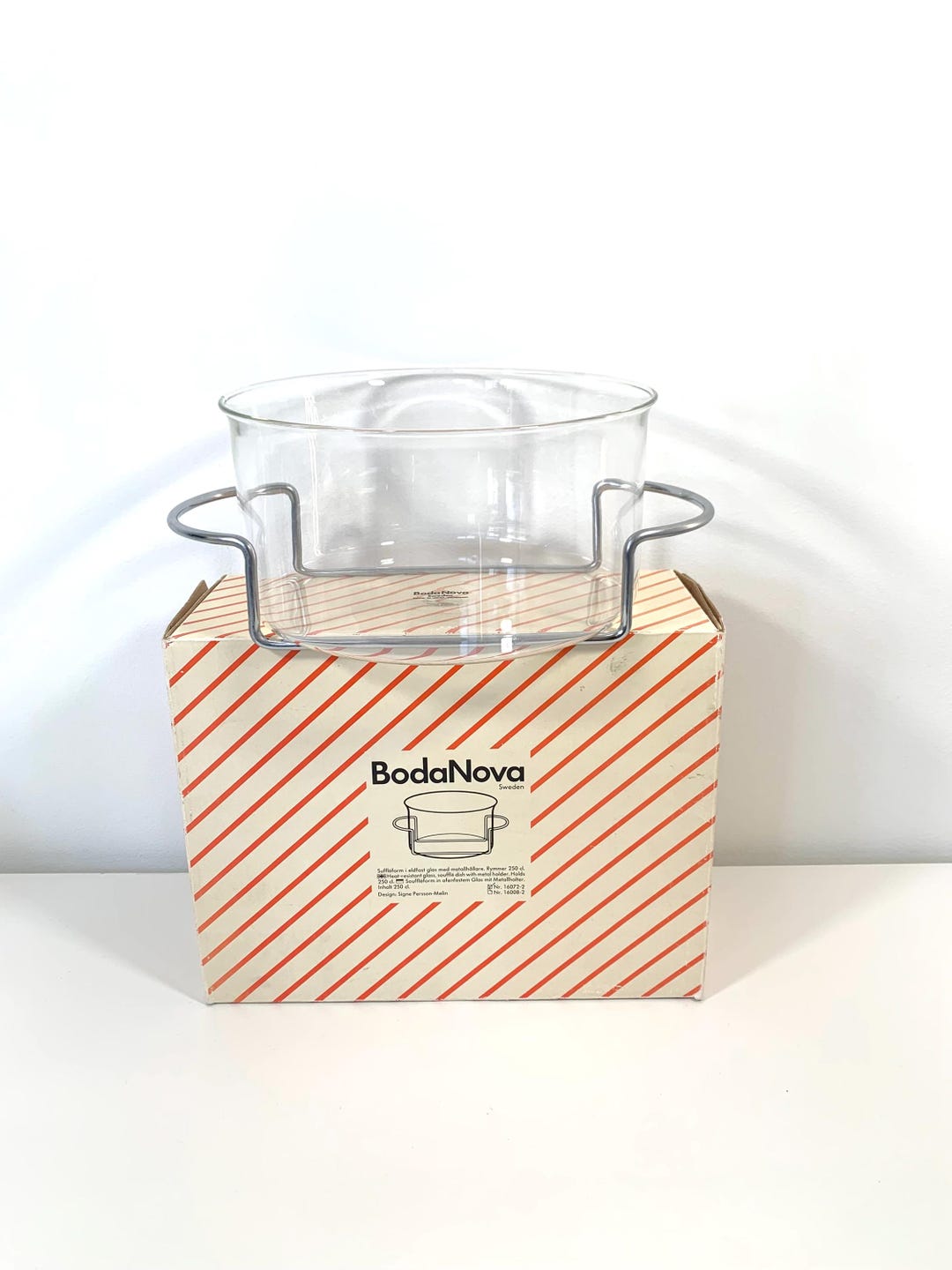 Bodum Glass Serving Bowl With Chrome Handle Holder Modern Scandinavian ...