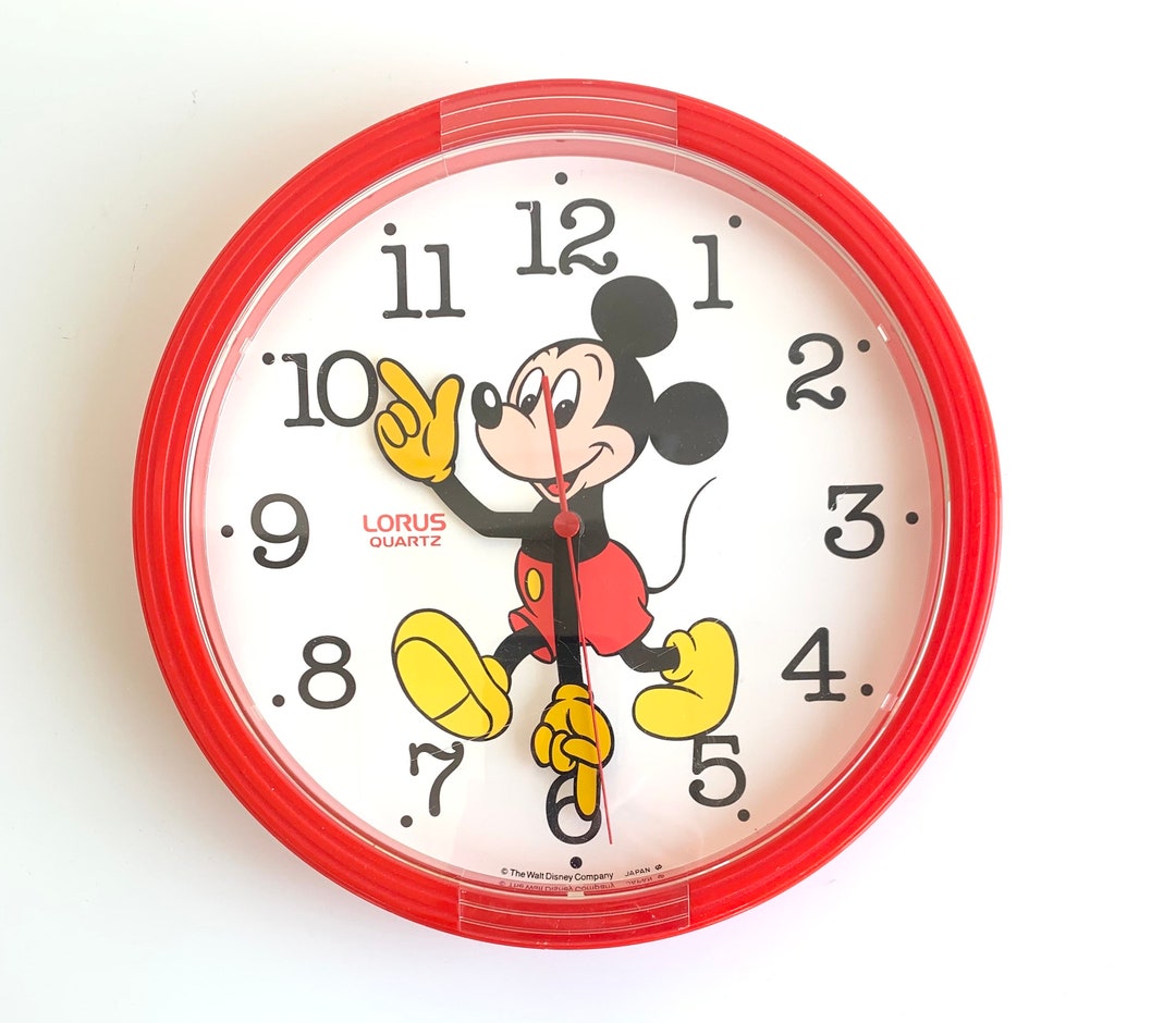 Mickey Mouse Lorus Quartz Wall Clock Vintage Walt Disney Mickey Clock ...