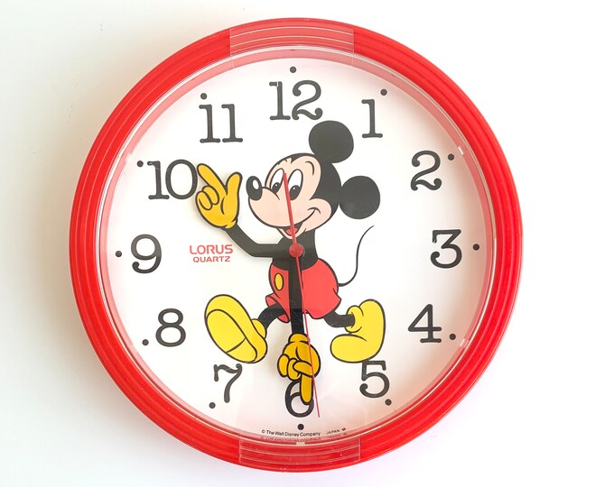 Mickey Mouse Lorus Quartz Wall Clock Vintage Walt Disney Mickey Clock ...