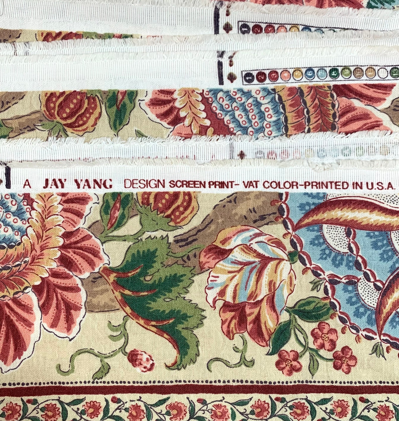 Jay Yang Floral Upholstery Drapery Fabric by the Yard - Etsy