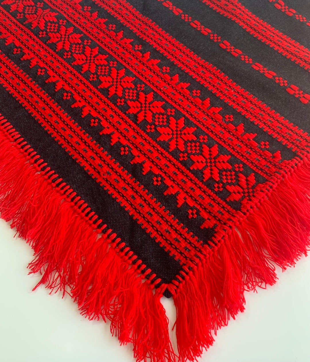 Hungarian Woven Table Runner Folk Art Table Dresser Cover Hevesi ...