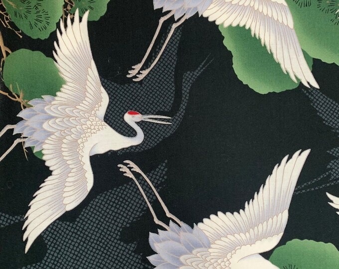 Dancing Cranes Alexander Henry Fabric by the Yard - Etsy
