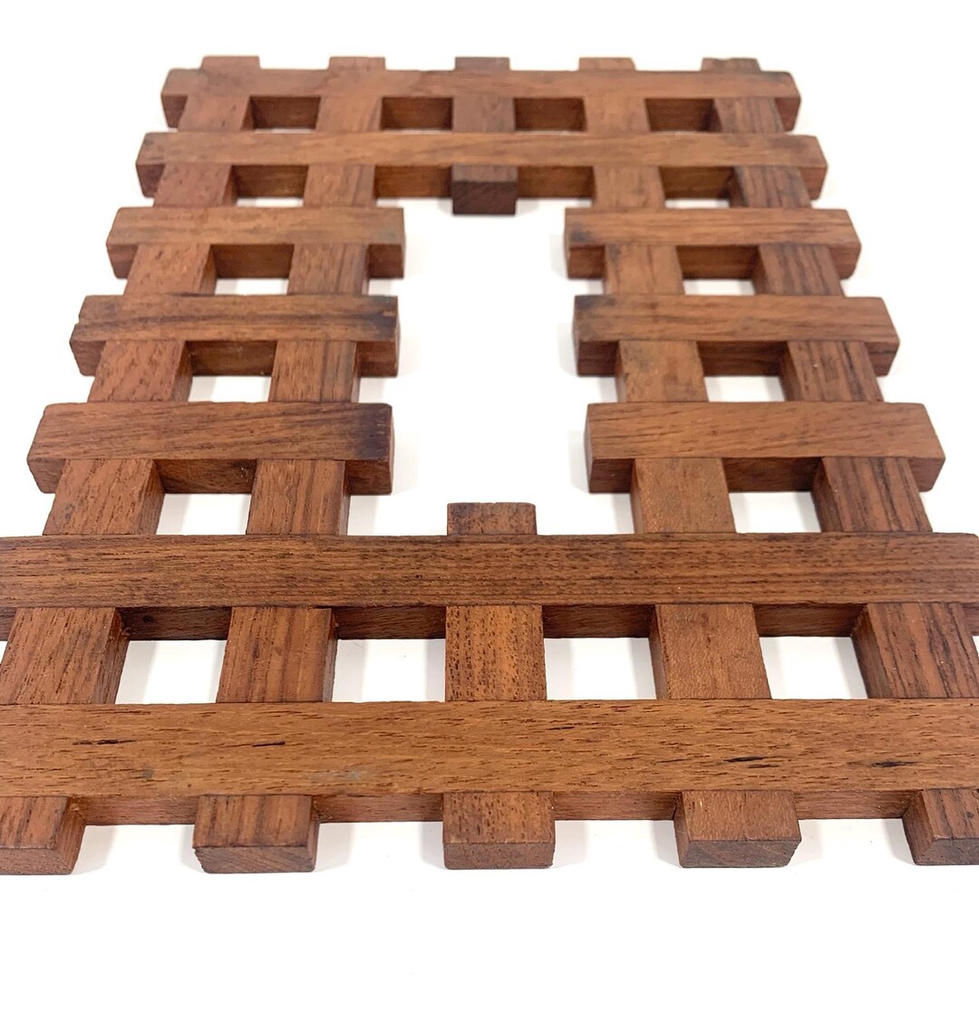 Teak Lattice Trivet Danish Modern Kitchen Wood Trivet - Etsy