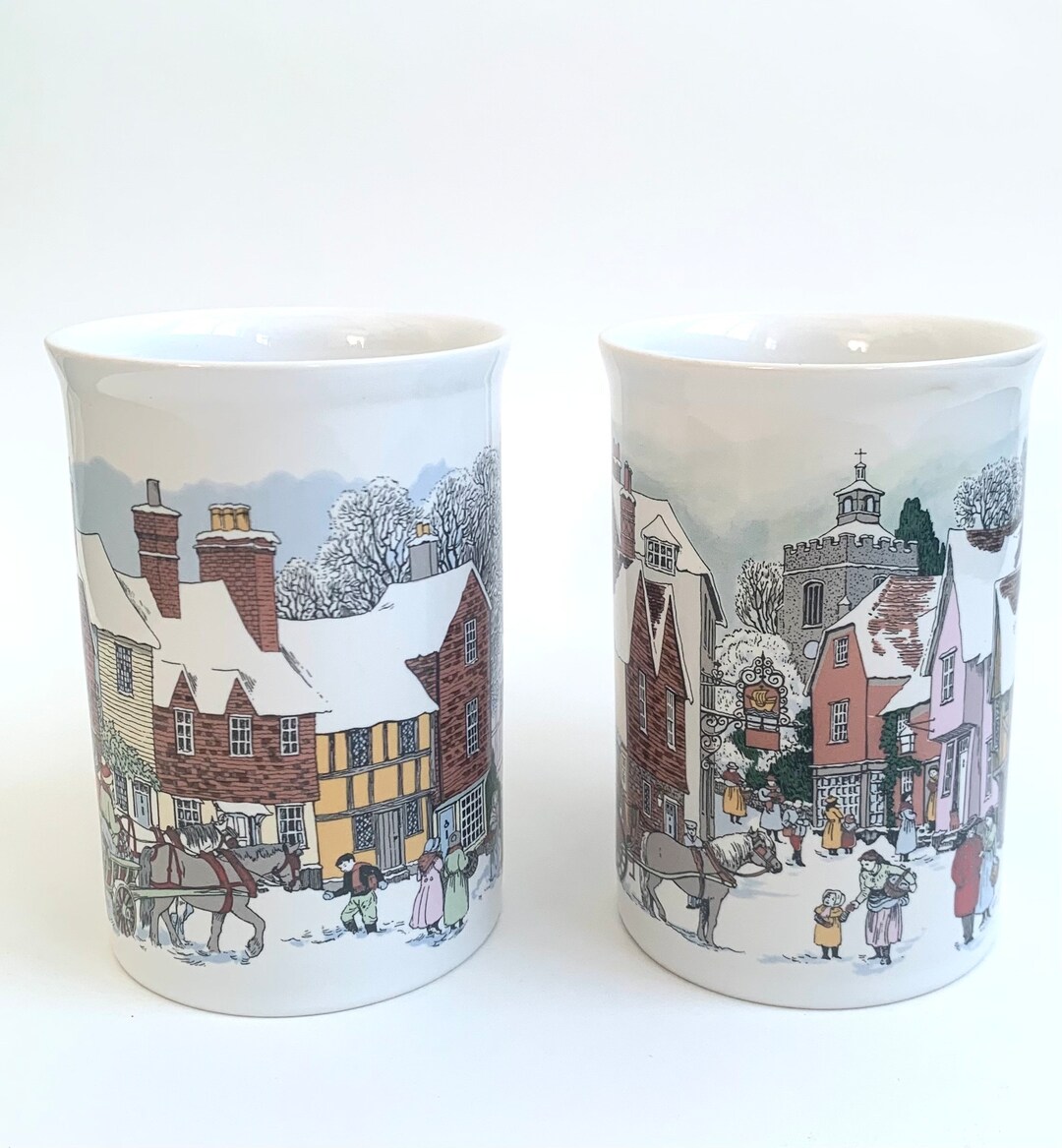 Dunoon Christmas Past Winter Village Scene Vintage Sue Scullard Fine ...