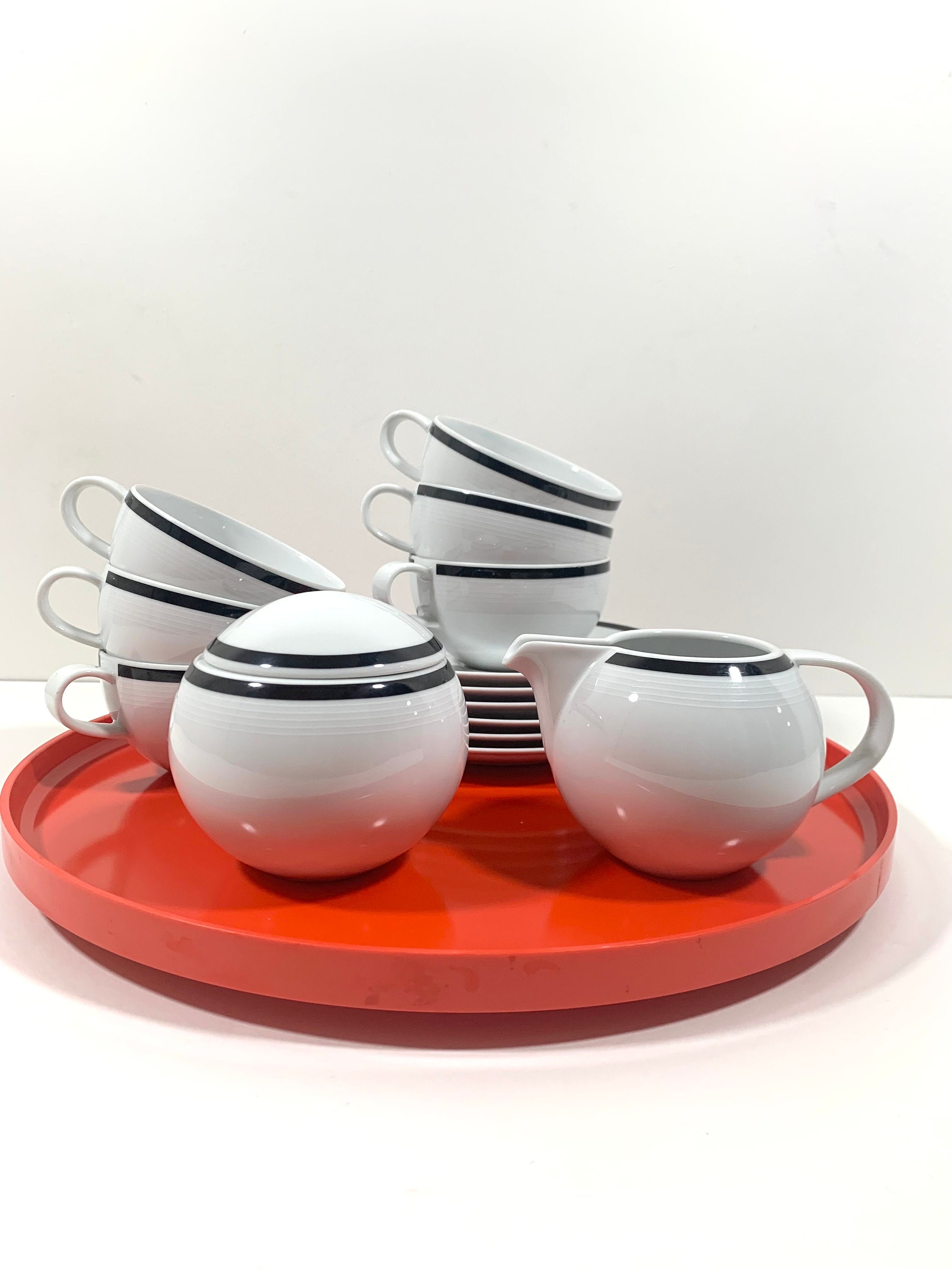 Round Roly Poly Shape Coffee Set Vintage Studio Nova Cafe Classic ...